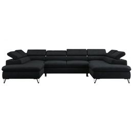 Wohnlandschaft Peter schwarz Ma&szlig;e (cm): B: 346 H: 76 Sofas > Sofas nach Material > Stoffsofas &raquo; Sofa DE
