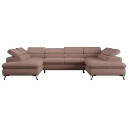 Wohnlandschaft Peter rosa/pink Ma&szlig;e (cm): B: 346 H: 76 Sofas > Sofas nach Material > Stoffsofas &raquo; Sofa DE