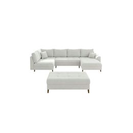 S-STYLE Wohnlandschaft mit Hocker Lars wei&szlig; Ma&szlig;e (cm): B: 310 H: 81 Sofas > Sofas nach Material > Stoffsofas &raquo; Sofa DE
