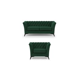 S-STYLE Chesterfield Polstergarnitur 2+1 Wilhelm gr&uuml;n Ma&szlig;e (cm): B: 175 H: 78 Sofas > Sofas nach Material > Stoffsofas &raquo; Sofa DE