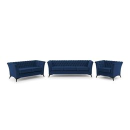 S-STYLE Chesterfield Polstergarnitur 3+2+1 Wilhelm blau Ma&szlig;e (cm): B: 237 H: 78 Sofas > Sofas nach Material > Stoffsofas &raquo; Sofa DE