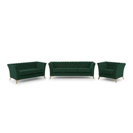 S-STYLE Chesterfield Polstergarnitur 3+2+1 Wilhelm gr&uuml;n Ma&szlig;e (cm): B: 237 H: 78 Sofas > Sofas nach Material > Stoffsofas &raquo; Sofa DE