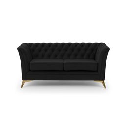 S-STYLE Chesterfield Einzelsofa Wilhelm schwarz Ma&szlig;e (cm): B: 175 H: 78 Sofas > Sofas nach Material > Stoffsofas &raquo; Sofa DE