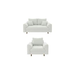 S-STYLE Polstergarnitur 2+1 Lars wei&szlig; Ma&szlig;e (cm): B: 150 H: 81 Sofas > Sofas nach Material > Stoffsofas &raquo; Sofa DE