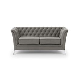 S-STYLE Chesterfield Einzelsofa Wilhelm grau Ma&szlig;e (cm): B: 175 H: 78 Sofas > Sofas nach Material > Stoffsofas &raquo; Sofa DE