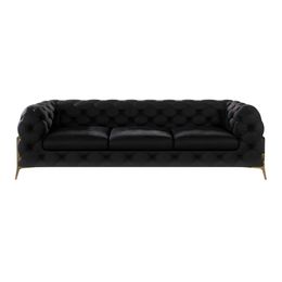 S-STYLE Chesterfield Einzelsofa Natalie schwarz Ma&szlig;e (cm): B: 243 H: 75 Sofas > Sofas nach Material > Stoffsofas &raquo; Sofa DE