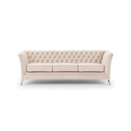 S-STYLE Chesterfield Einzelsofa Wilhelm beige Ma&szlig;e (cm): B: 237 H: 78 Sofas > Sofas nach Material > Stoffsofas &raquo; Sofa DE