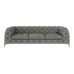 S-STYLE Chesterfield Einzelsofa Natalie grau Ma&szlig;e (cm): B: 243 H: 75 Sofas > Sofas nach Material > Stoffsofas &raquo; Sofa DE