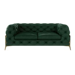 S-STYLE Chesterfield Einzelsofa Natalie gr&uuml;n Ma&szlig;e (cm): B: 185 H: 75 Sofas > Sofas nach Material > Stoffsofas &raquo; Sofa DE