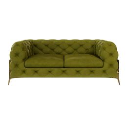 S-STYLE Chesterfield Einzelsofa Natalie gr&uuml;n Ma&szlig;e (cm): B: 185 H: 75 Sofas > Sofas nach Material > Stoffsofas &raquo; Sofa DE