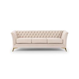 S-STYLE Chesterfield Einzelsofa Wilhelm beige Ma&szlig;e (cm): B: 237 H: 78 Sofas > Sofas nach Material > Stoffsofas &raquo; Sofa DE