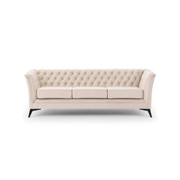 S-STYLE Chesterfield Einzelsofa Wilhelm beige Ma&szlig;e (cm): B: 237 H: 78 Sofas > Sofas nach Material > Stoffsofas &raquo; Sofa DE