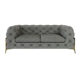 S-STYLE Chesterfield Einzelsofa Natalie grau Ma&szlig;e (cm): B: 185 H: 75 Sofas > Sofas nach Material > Stoffsofas &raquo; Sofa DE