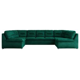 Wohnlandschaft mit Schlaffunktion Comodo grün Maße (cm): B: 340 H: 93 Sofas > Sofas nach Material > Stoffsofas » Sofa DE