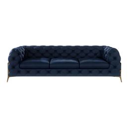 S-STYLE Chesterfield Einzelsofa Natalie blau Ma&szlig;e (cm): B: 243 H: 75 Sofas > Sofas nach Material > Stoffsofas &raquo; Sofa DE