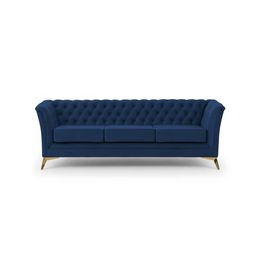 S-STYLE Chesterfield Einzelsofa Wilhelm blau Ma&szlig;e (cm): B: 237 H: 78 Sofas > Sofas nach Material > Stoffsofas &raquo; Sofa DE