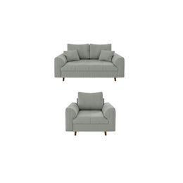 S-STYLE Polstergarnitur 2+1 Maya grau Ma&szlig;e (cm): B: 150 H: 81 Sofas > Sofas nach Material > Stoffsofas &raquo; Sofa DE