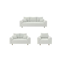 S-STYLE Polstergarnitur 3+2+1 Lars wei&szlig; Ma&szlig;e (cm): B: 210 H: 81 Sofas > Sofas nach Material > Stoffsofas &raquo; Sofa DE