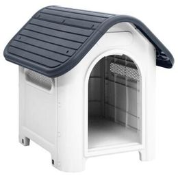 vidaXL Hundeh&uuml;tte 59x75x66cm Polypropylen Hundehaus grau