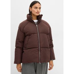 bonprix Puffer-Jacket, braun, Gr.48, Weit geschnittene Steppjacke mit schr&auml;gen Leistentaschen vorne und &uuml;berschnittenen Schultern
