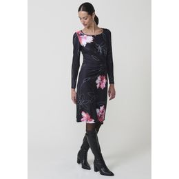 Koroshi Kleid Damen Gr&ouml;&szlig;e 38 hellpink / schwarz / wei&szlig; Winterkleid