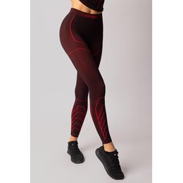 Spaio Thermoleggings "Rapid" in Bordeaux/ Schwarz - 66% | Größe M | Damen-sporthosen