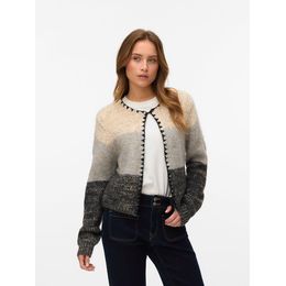V&eacute;ro Moda Vero Moda Cardigan in Beige/ Anthrazit - 50% | Gr&ouml;&szlig;e XL | Damen-pullover-cardigans