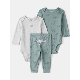 Carter's carter's 3tlg. Outfit in Gr&uuml;n/ Grau - 58% | Gr&ouml;&szlig;e 62 | Baby-bodys