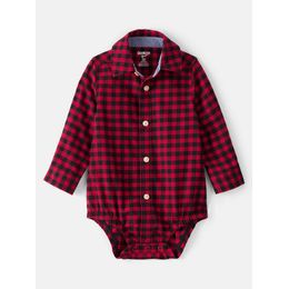 Oshkosh Hemdbody in Rot/ Schwarz - 51% | Größe 86 | Baby-bodys