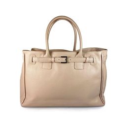 Lia Biassoni Leder-Henkeltasche in Beige - (B)38 x (H)28 x (T)15 cm - 74% | Damen-taschen