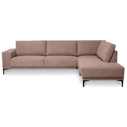 OTTO home Ecksofa &raquo;Xander, L-Form,&laquo; Breite 289 cm, Webstoff, Soft-Touch Chenille, schwarze Metallf&uuml;&szlig;e braun 90% PES, 10% NY