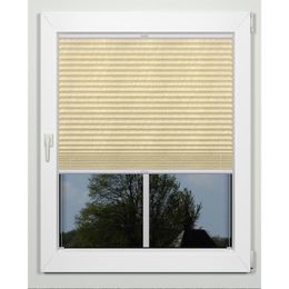 Indeko Plissee &raquo;advanced&laquo; Lichtschutz mit Bohren verspannt Crushed-Optik, nach Ma&szlig; sand + wei&szlig; Obermaterial: 94% Polyester, 6% sonstige Fasern 170 cm