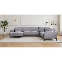 OTTO HOME Wohnlandschaft »XXL Sofa Oland, Struktur, Flachgewebe, Luxus-Microfaser, Boucle« U-Form, 342 cm, Wellenunterfederung, Skandi-Design,...