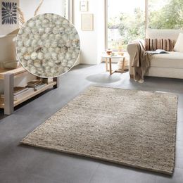 Theko Wollteppich &raquo;Alm-Gl&uuml;ck&laquo; rechteckig 12 mm H&ouml;he reine Wolle, meliert, handgewebt, Wendeteppich, auch als L&auml;ufer sand multi Obermaterial: 100%...