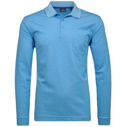 Ragman Poloshirt Ibiza Blau-742 S S Mit Brusttasche