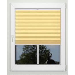 Indeko Plissee &raquo;simple&laquo; Lichtschutz mit Bohren verspannt nach Ma&szlig; senfgelb + wei&szlig; Obermaterial: 94% Polyester, 6% sonstige Fasern 170 cm