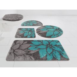 my home Badematte &raquo;Susan&laquo; H&ouml;he 15 mm fu&szlig;bodenheizungsgeeignet strapazierf&auml;hig Blumen-Muster, Badteppich, Badematten auch als 3 teiliges Set &...