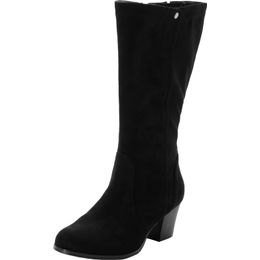 sheego Damen Weitschaftstiefel mit Absatz schwarz Gr&ouml;&szlig;e 44