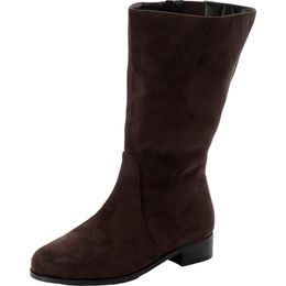 sheego Damen Weitschaftstiefel in Wildleder-Optik schoko Gr&ouml;&szlig;e 44