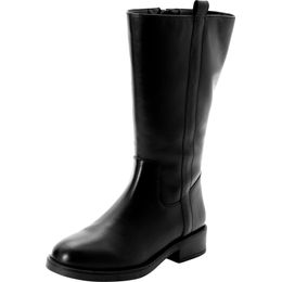 sheego Damen Weitschaftstiefel mit Zierlaschen schwarz Gr&ouml;&szlig;e 38