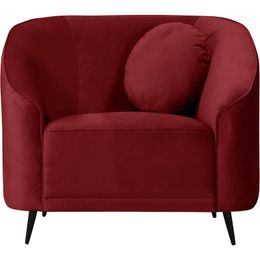 Home Affaire Sessel &raquo;Ashly&laquo; in 3 Bezugsvarianten, Boucl&eacute;, Samtoptik und Struktur weich. rot 100% Polyester