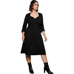 sheego by Joe Browns Damen Cocktailkleid mit Taillenband schwarz Gr&ouml;&szlig;e 40
