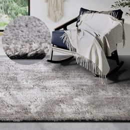 Hanse Home Hochflor-Teppich &raquo;Olaf&laquo; rechteckig 38 mm H&ouml;he Langflor, Shaggy, einfarbig, flauschig, weich, gl&auml;nzend, modern, uni grau Polyester
