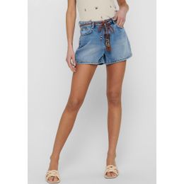 Only Damen Jeansshorts "ONLKELLY HW SHORTS DNM AZG017"light blau denim, Gr. S, unifarben, Denim/Jeans, Obermaterial: 100% Baumwolle, Jeans