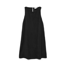 V&eacute;ro Moda Maxikleid VERO MODA "VMFLEUR SL SHORT TENCEL DRESS GA", Damen, Gr. XS, N-Gr, schwarz (schwarz denim), Web, Obermaterial: 100% Lyocell, unifarben, regular fit kn&ouml;chellang, Kleider Maxikleid, Sommerkleid