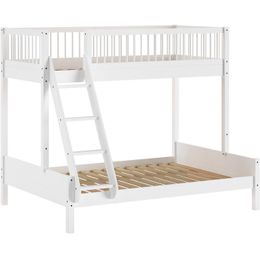 Etagenbett Vipack, B:157,5cm H:175,4cm L:205,7cmweiß, weiß, weiß, Kinderzimmer, Etagenbetten, "Forrest Massivholzbett Made in Europe, stabil und