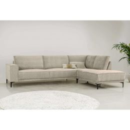 OTTO HOME Ecksofa »Polsterecke Oland, Struktur, Flachgewebe, Luxus-Microfaser, Boucle« L-Form, 289 cm, Wellenunterfederung, Skandi-Design,...