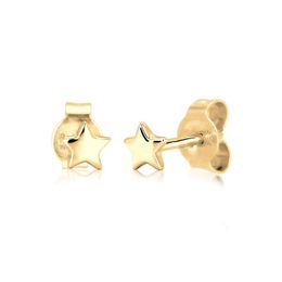 Elli Premium Paar Ohrstecker »Sterne Stern Astro Trend Star 585 Gelbgold« Gold onesize Elegante Ohrringe aus 585 Gelbgold