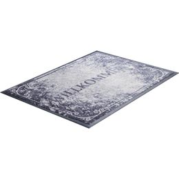Grund Fu&szlig;matte &raquo;Willkommen&laquo; rechteckig 8 mm H&ouml;he Schmutzfangmatte, mit Spruch, In- und Outdoor geeignet, waschbar grau Obermaterial: 100% Polyamid...