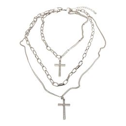 Urban Classics Edelstahlkette »Unisex Layering Cross Necklace« silver onesize Stilvolle Halsketten für jeden Anlass